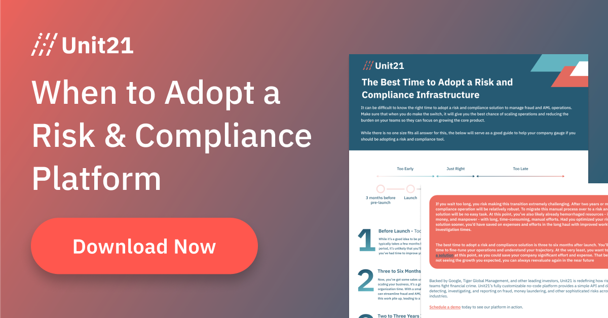Download: When to Adopt a Risk & Compliance Solution | Unit21